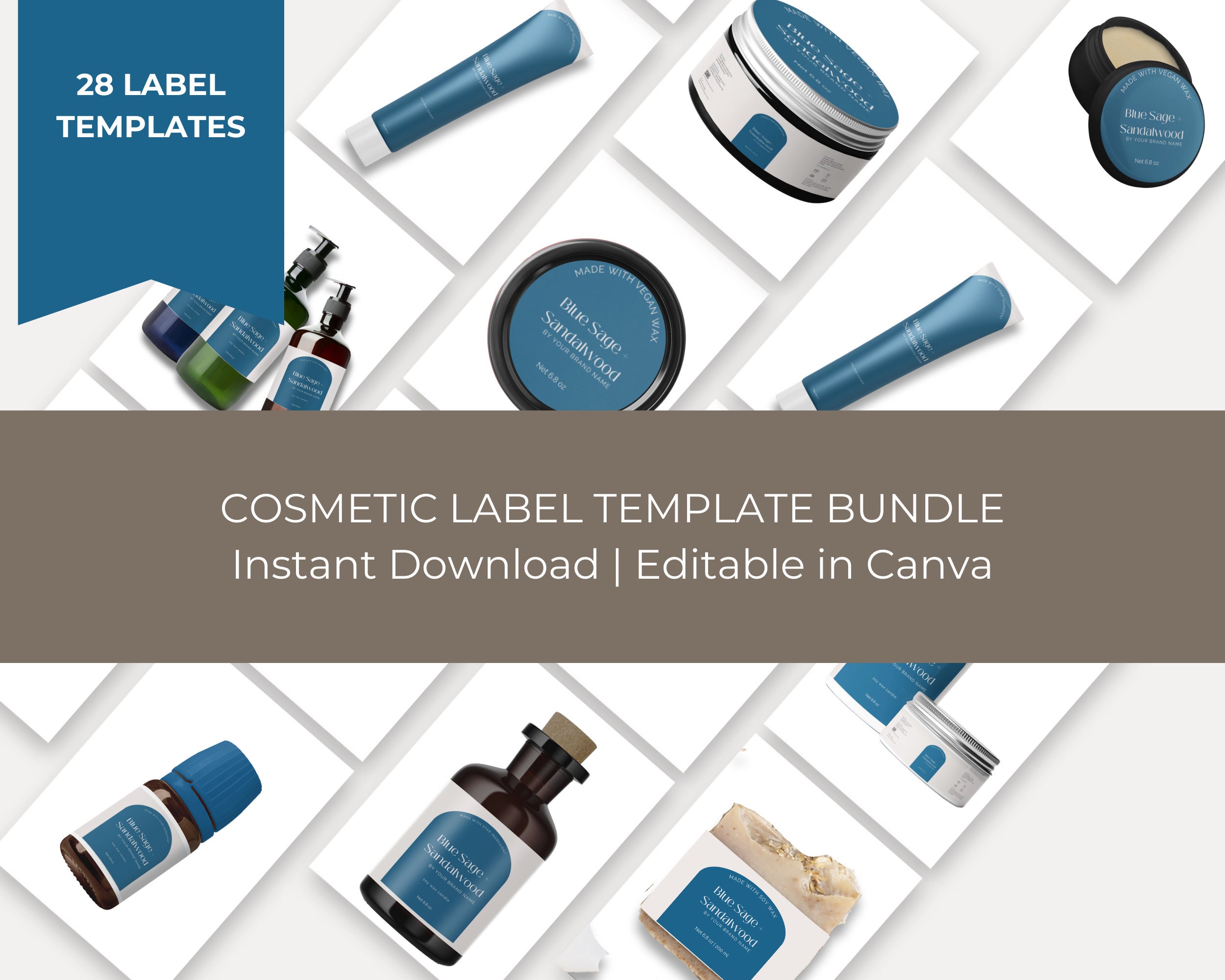 Cosmetic Product Label Template Product Packaging Template Custom ...