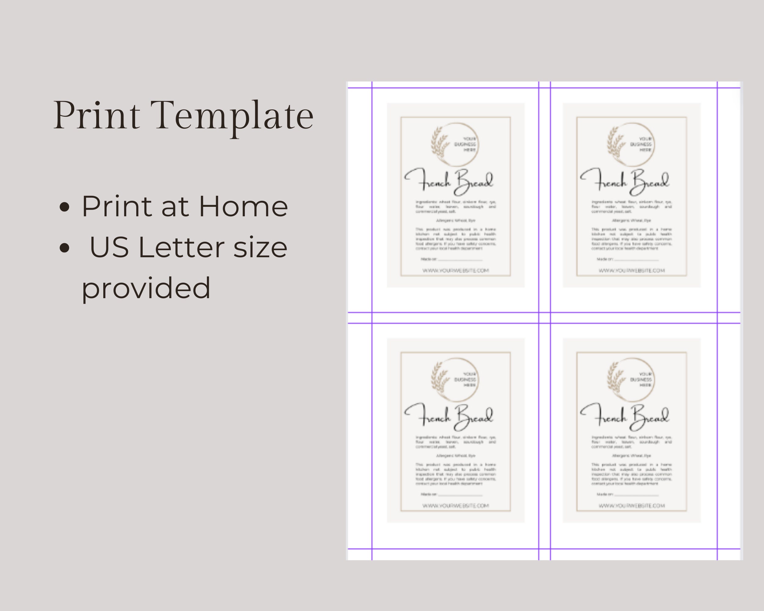 Custom Cottage Law Food Labels for Homemade Goods Food Labels for ...