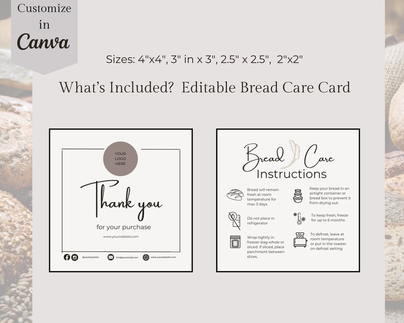 Cottage Food Label Ingredient Label Template Cottage Bakery Label for ...