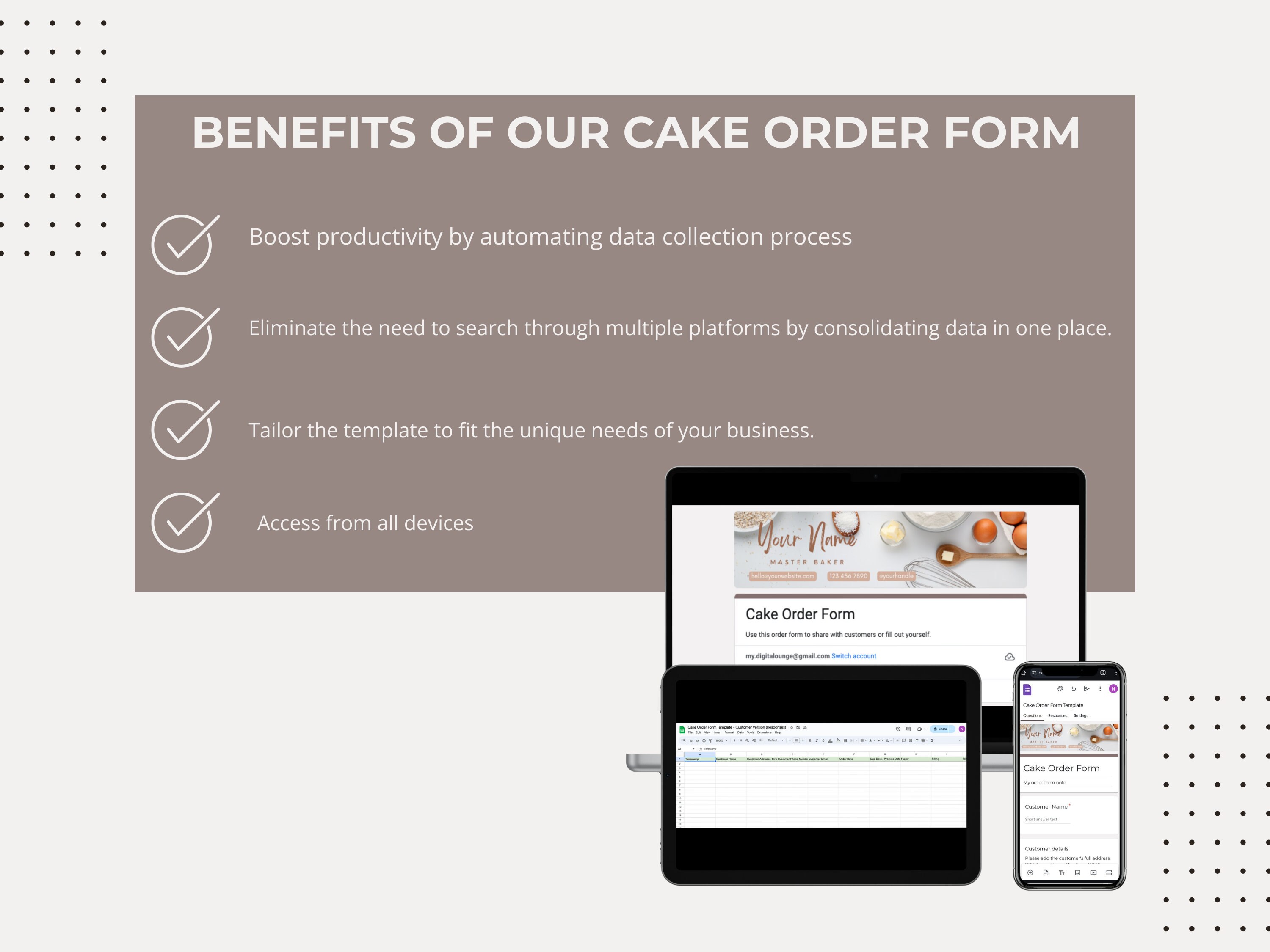 Digital Bakery Order Form in Bakery Business Bundle Cupcake Order ...