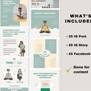 Mindfulness Social Media Template Mental Health Post Stress Reduction ...