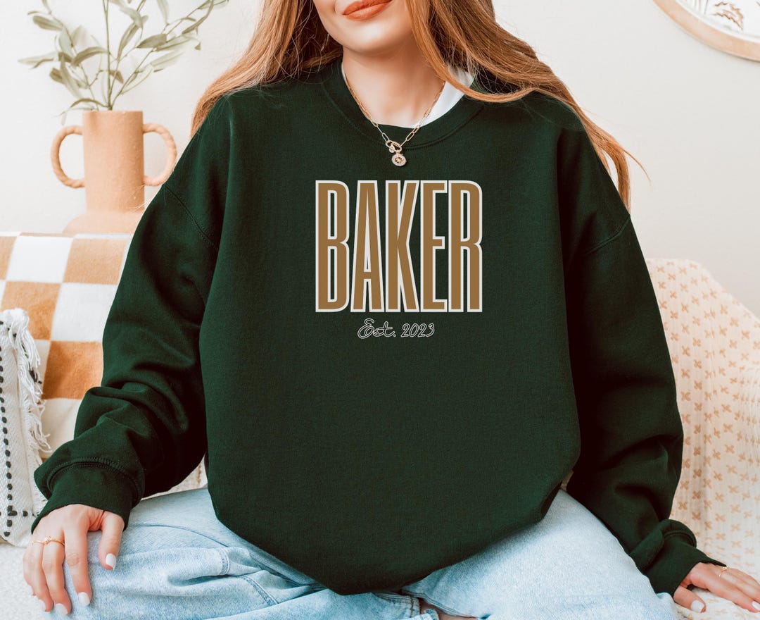 Personalized Embroidered Baker Sweatshirt Custom Baker Gift Embroidered ...