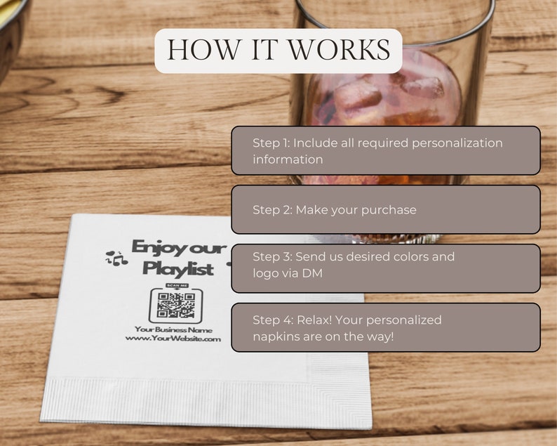 Custom QR Code Cocktail Napkins: Personalized Event Branding - Etsy