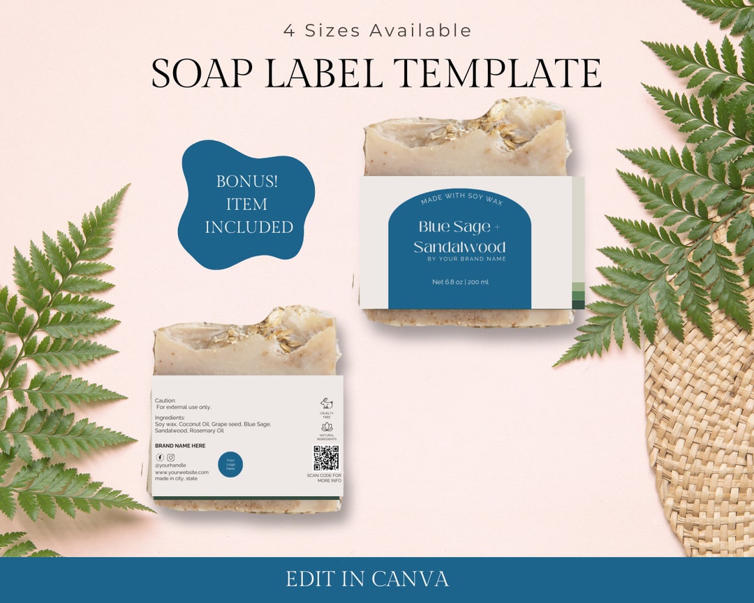 Editable Soap Label Template Canva Soap Packaging Handmade Soap ...