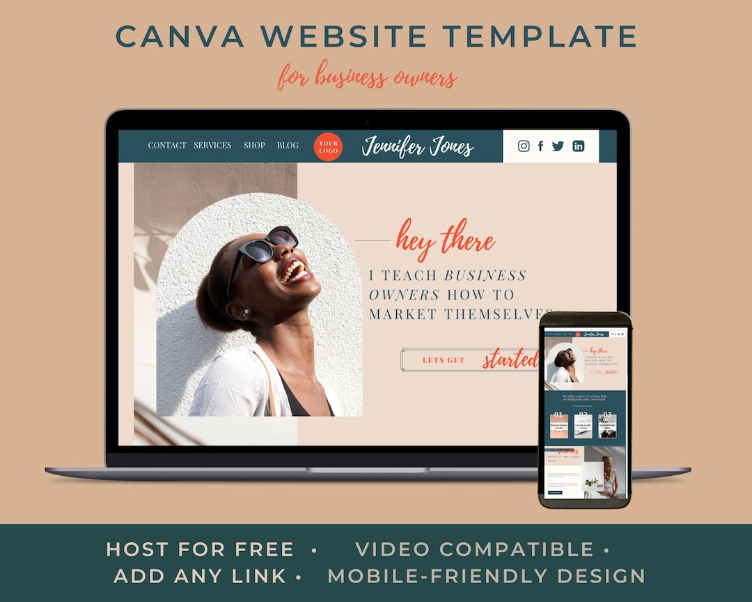Canva Website Template One Page Sales Page Customizable Landing Page ...