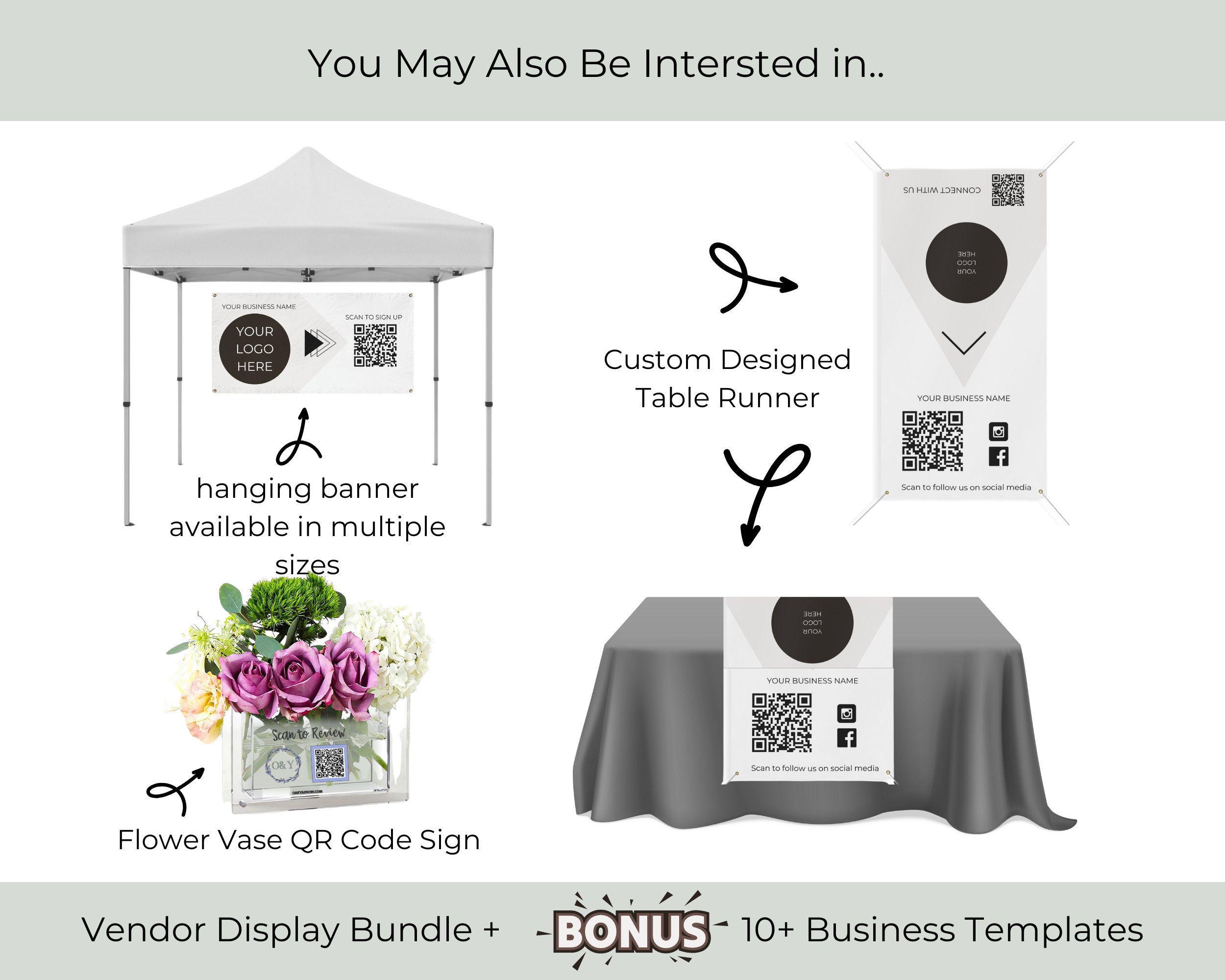 Business Banner for Vendor Display Outdoor Business Sign for Pop up ...