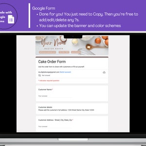 Custom Cake Order Form Template Google Form for Cake Inquiry Order Form ...