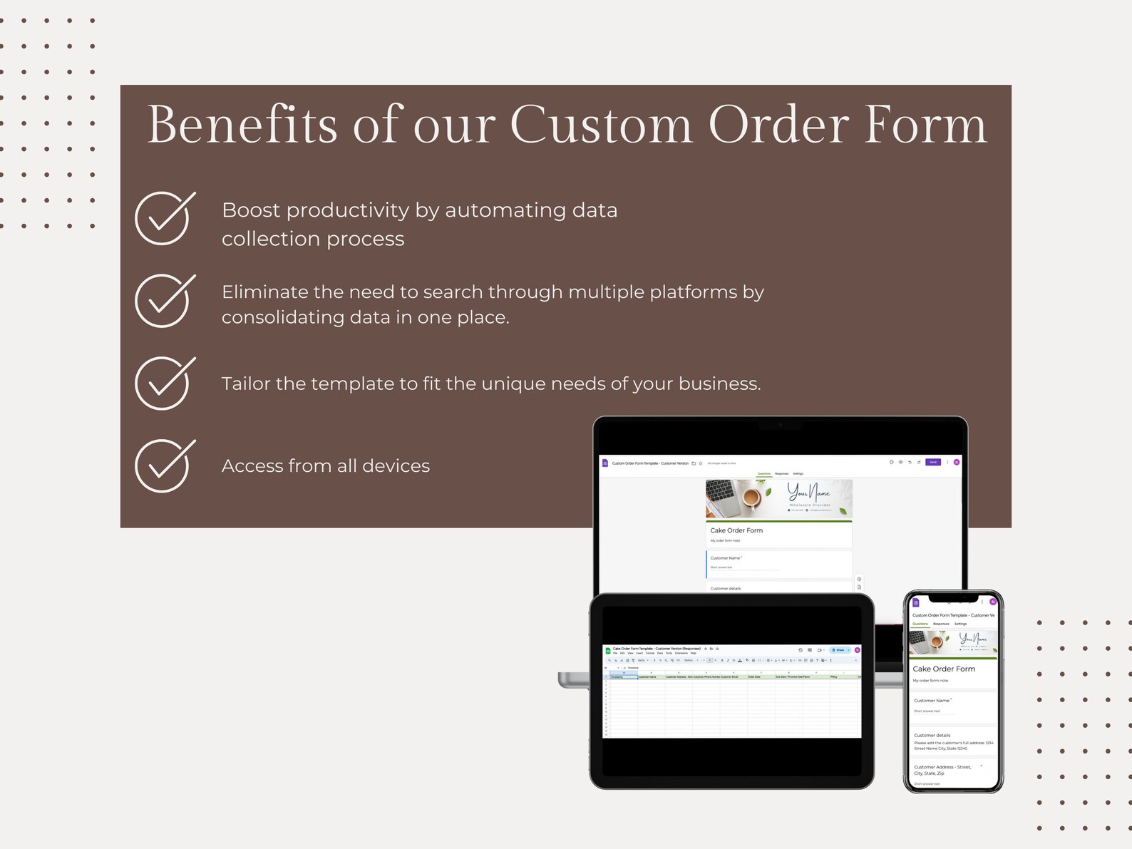 Custom Google Order Form With Banners Price List Templates for Google ...