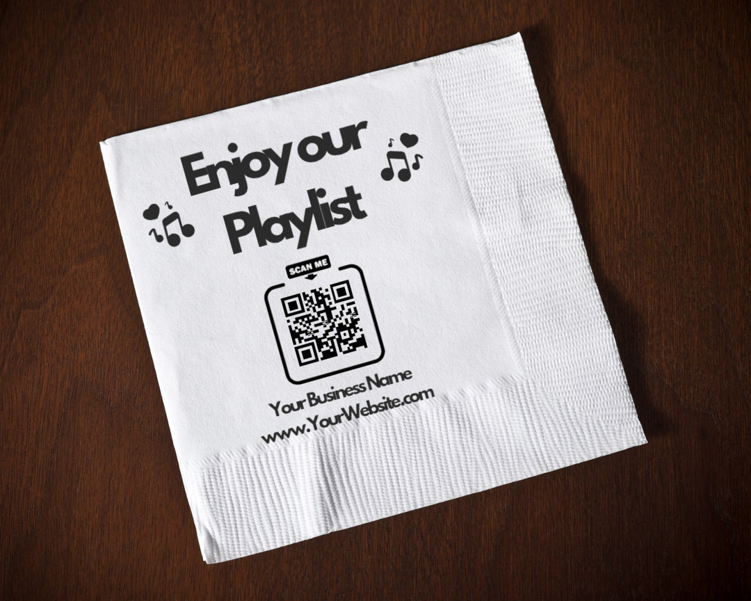 Custom QR Code Cocktail Napkins: Personalized Event Branding - Etsy
