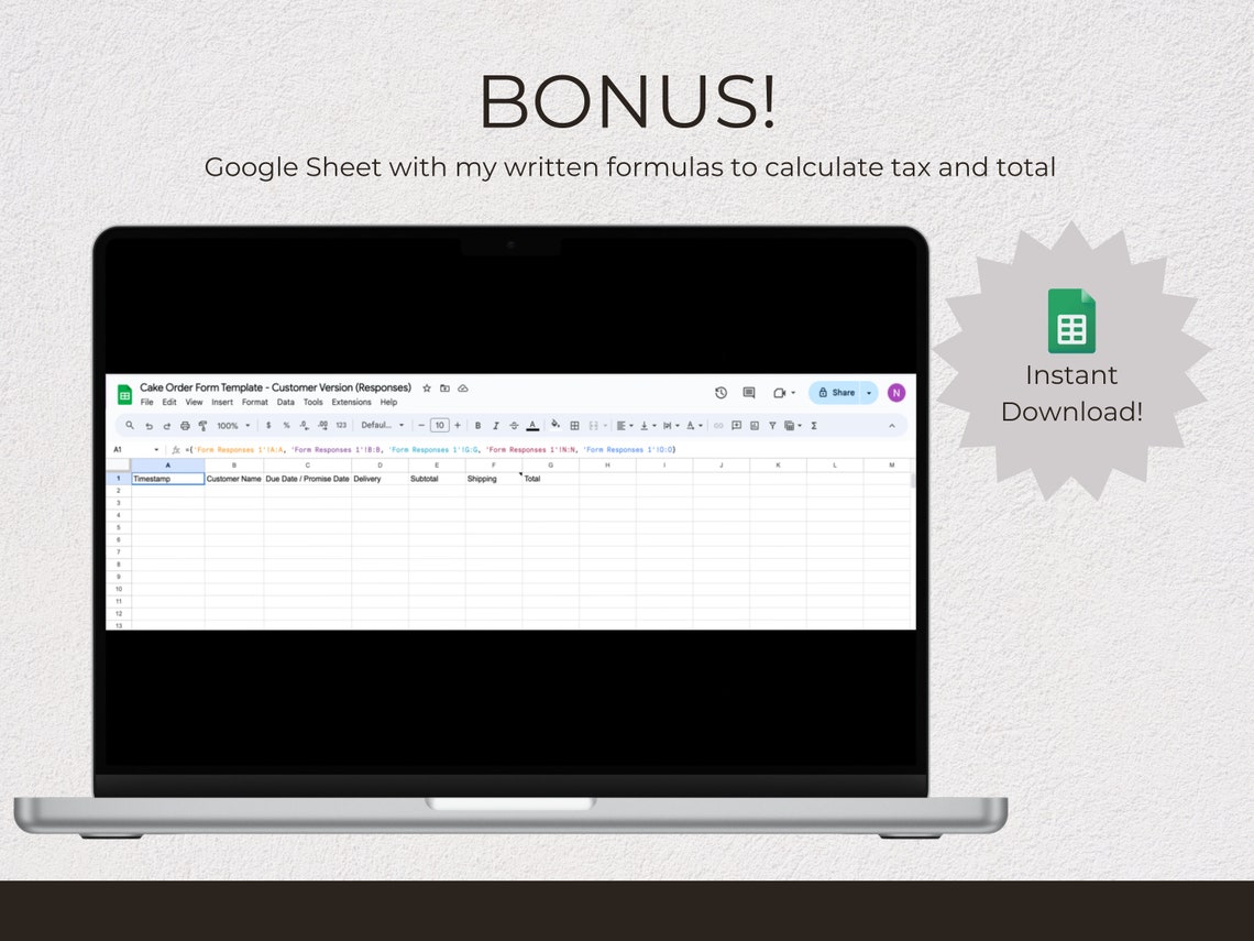 Digital Bakery Order Form in Bakery Business Bundle Cupcake Order ...