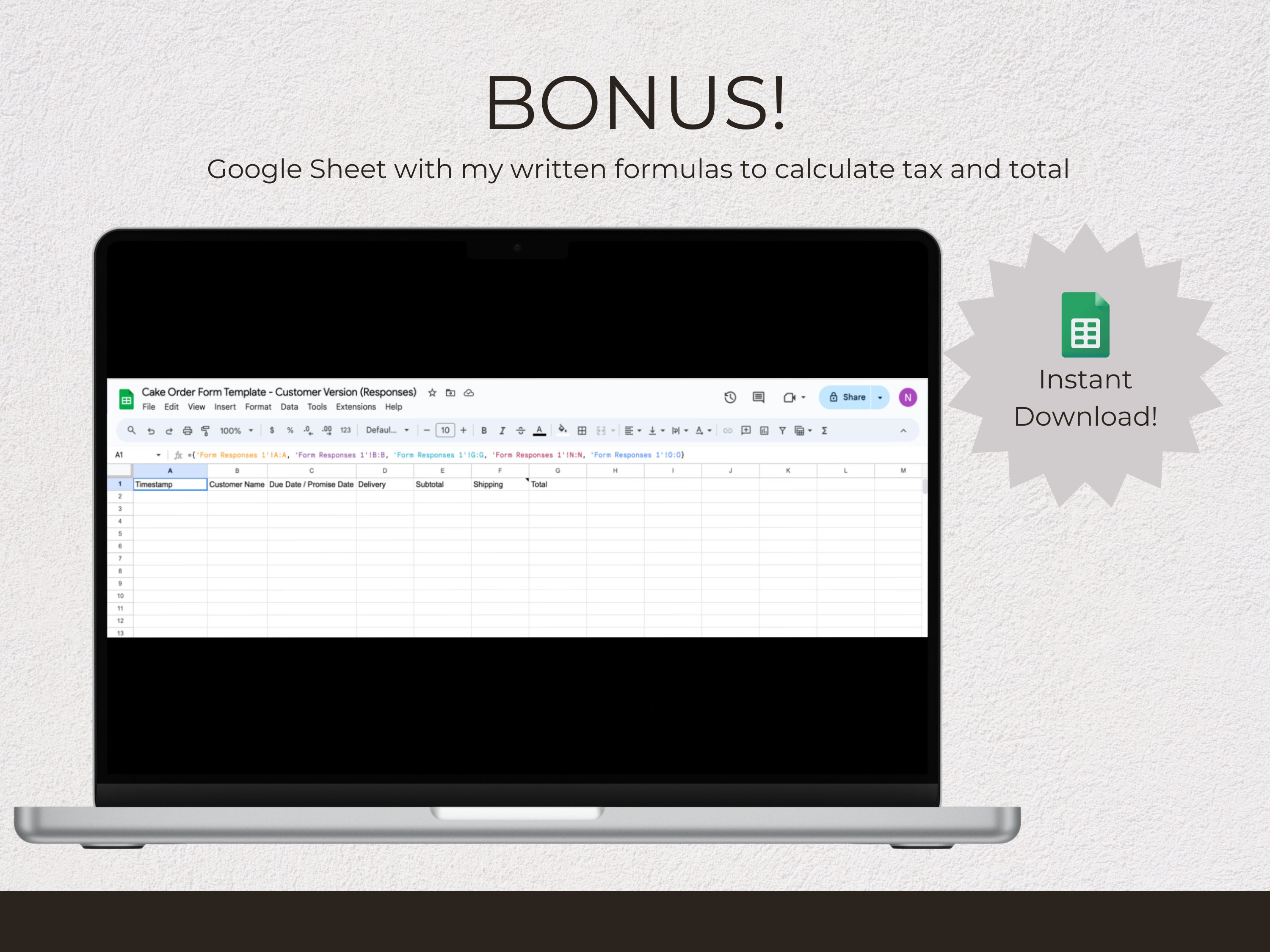 Digital Bakery Order Form in Bakery Business Bundle Cupcake Order ...