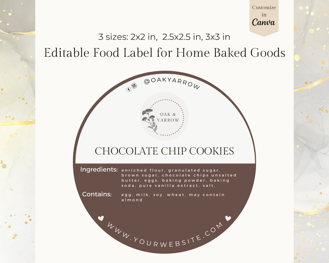 Customized Food Label Stickers for Baked Goods Personalized Tags for ...