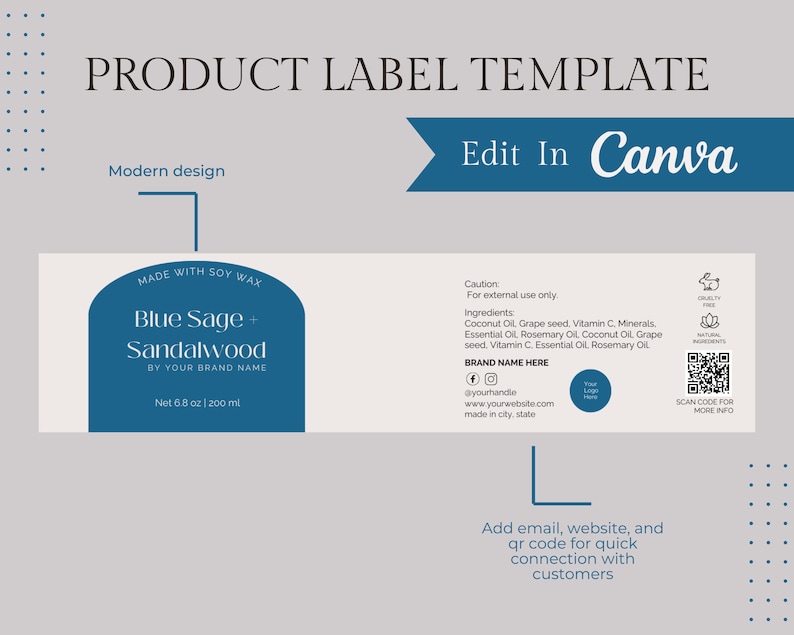 Editable Soap Label Template Canva Soap Packaging Handmade Soap ...