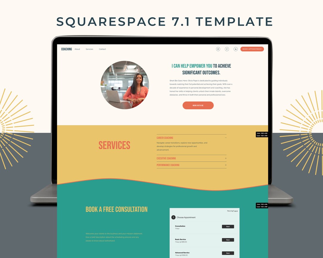 Squarespace Website Template Blogger Template Coaching Squarespace ...