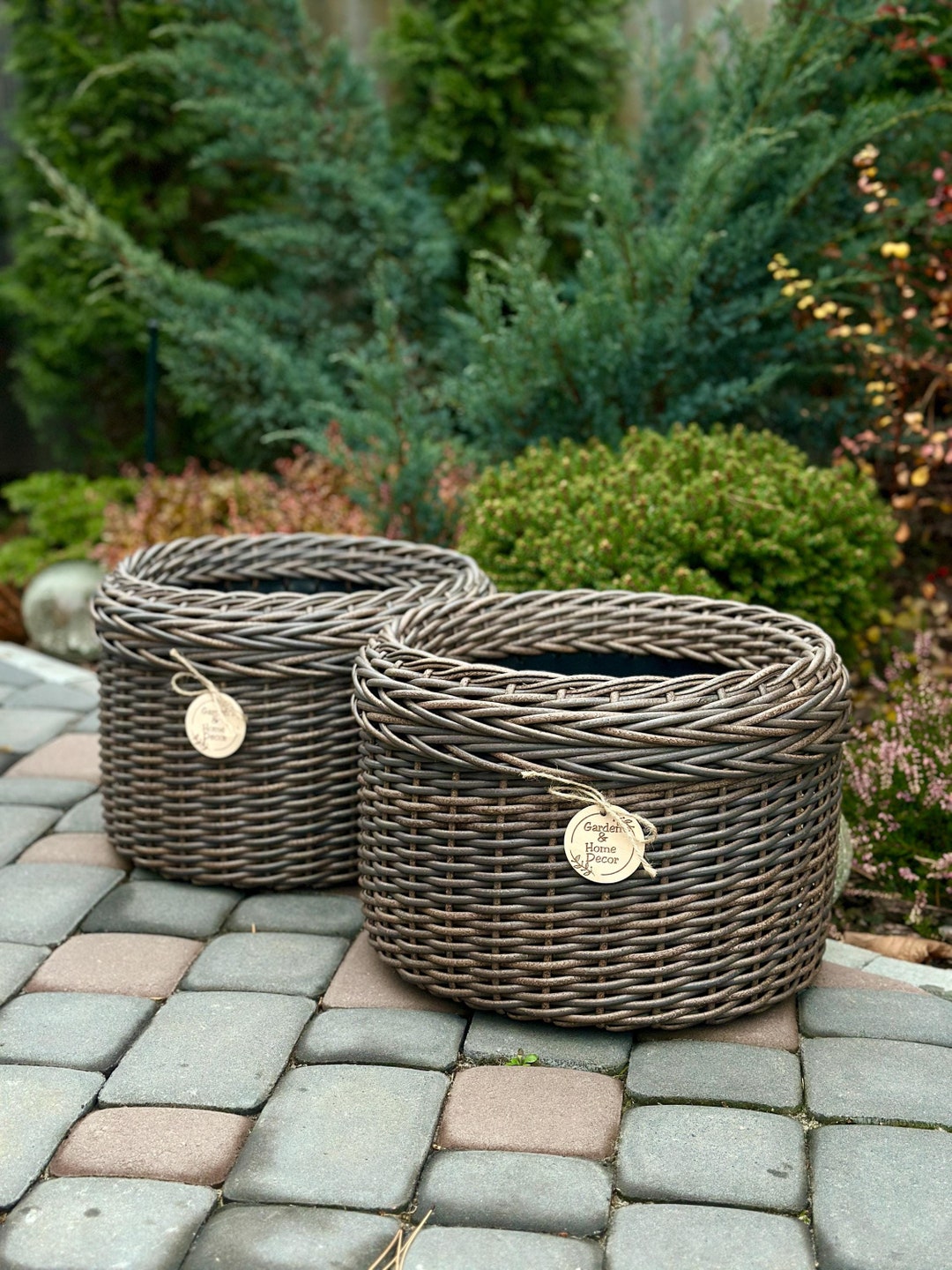 Rattan Planter, Flower Pot, Large Plant Pot, Wicker Basket Planter ...
