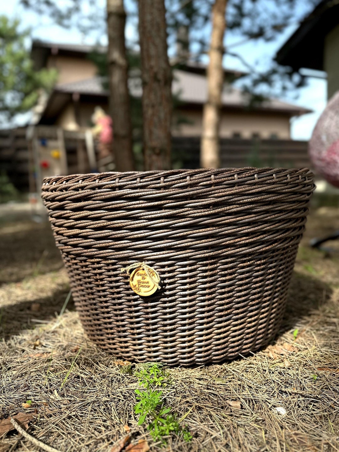 Rattan Planter, Flower Pot, Large Plant Pot, Wicker Basket Planter ...