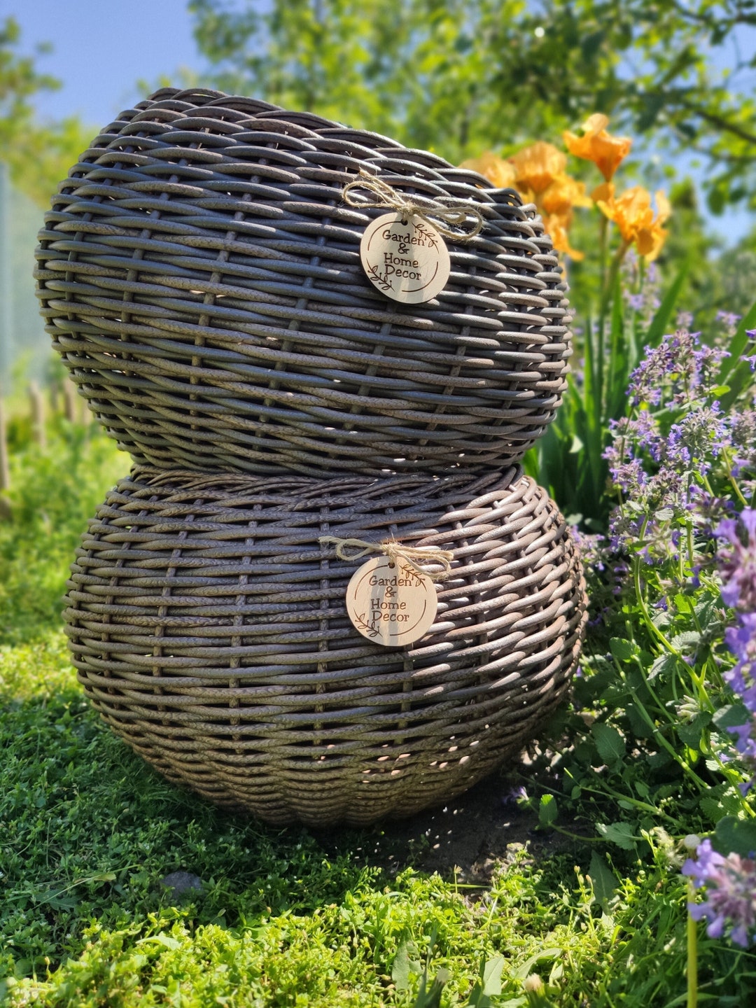 Rattan Planter, Flower Pot, Large Plant Pot, Wicker Basket Planter ...
