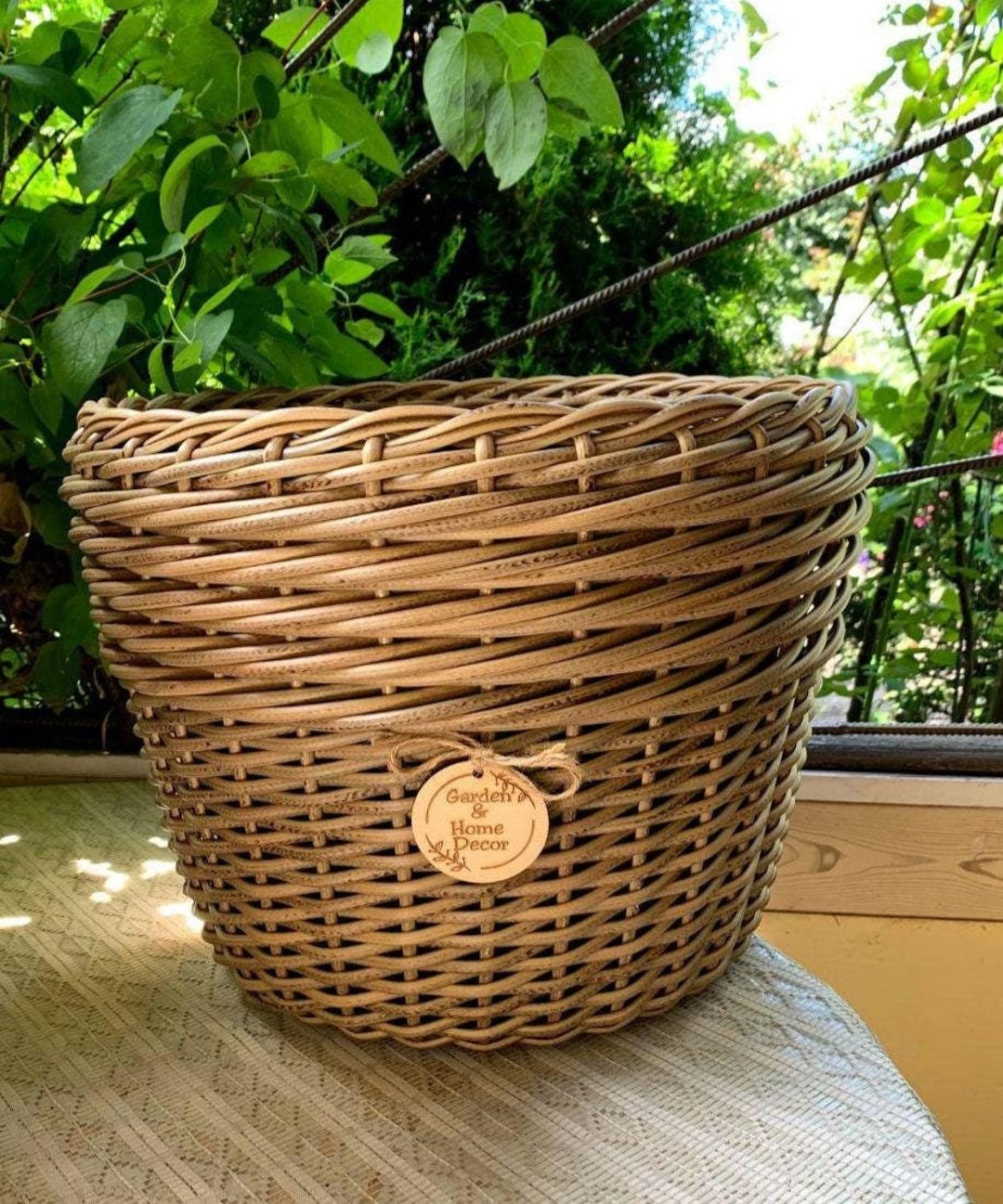 Rattan Planter, Flower Pot, Large Plant Pot, Wicker Basket Planter ...