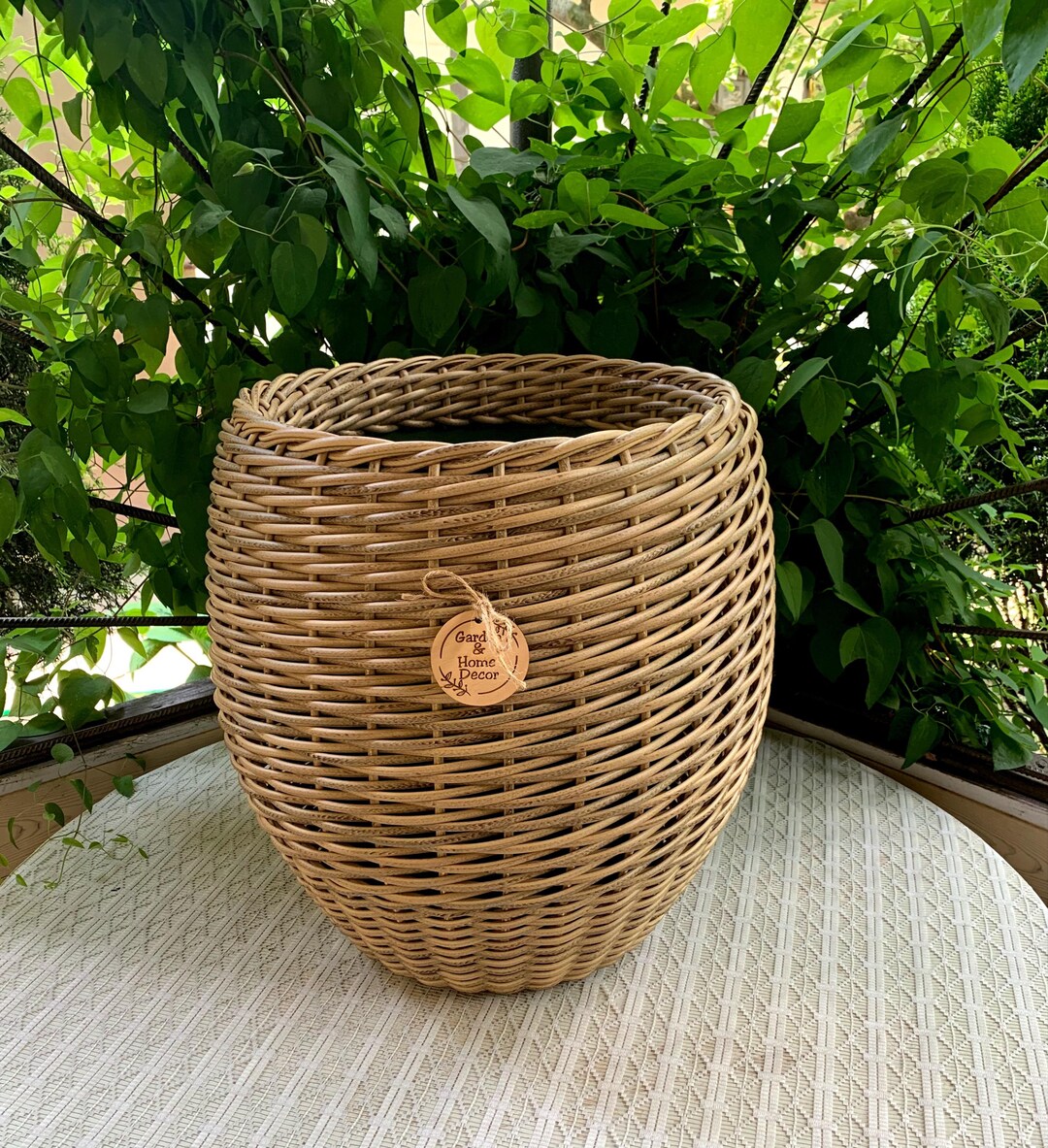 Rattan Planter, Flower Pot, Large Plant Pot, Wicker Basket Planter ...