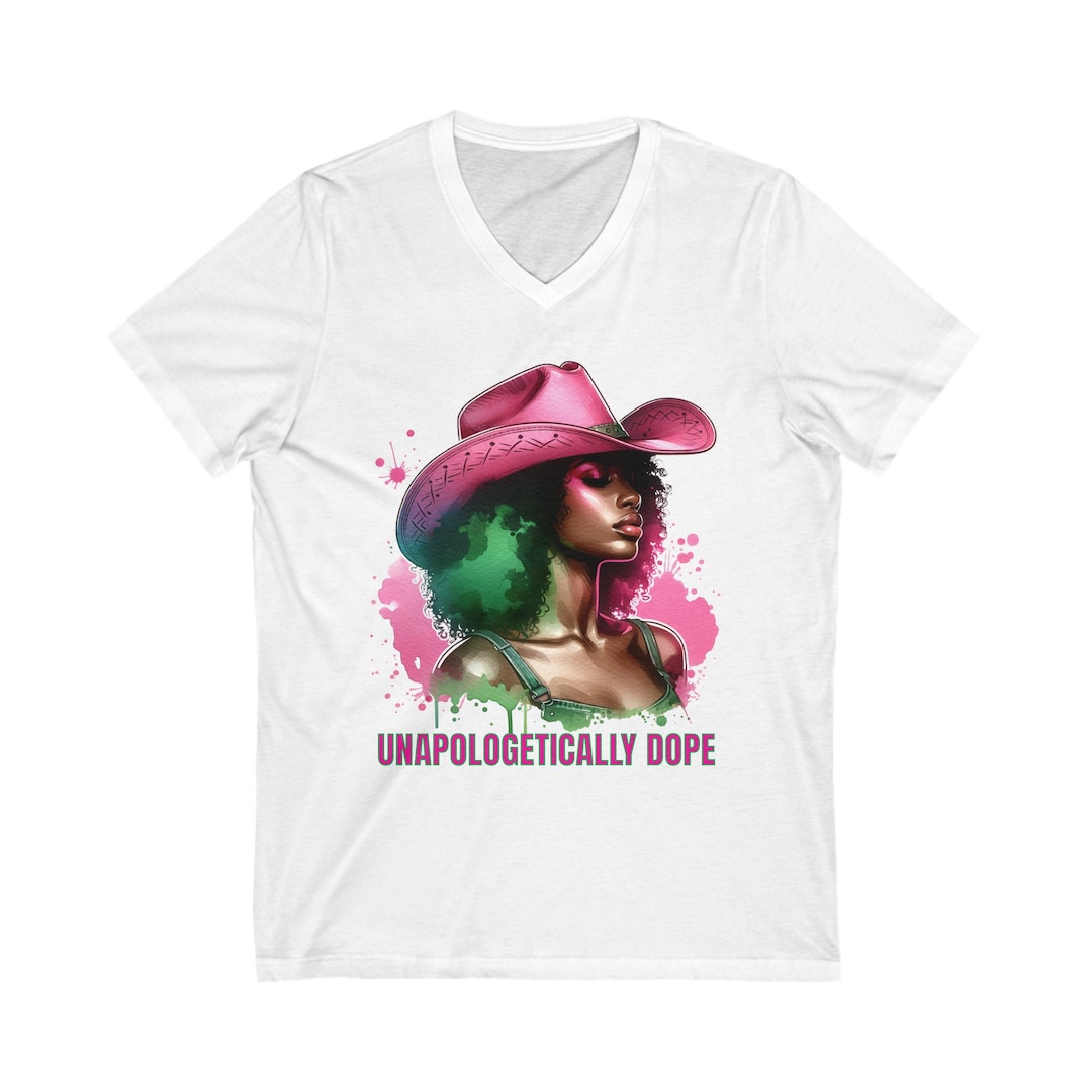 Camiseta vaquera occidental rosa y verde Camiseta sin disculpas Dope ...