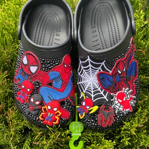 Spider-man Clogs for Kids, Black Spider-man Crocs, Gift for Spider-man ...