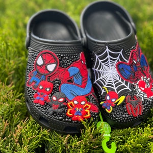 Spider-man Clogs for Kids, Black Spider-man Crocs, Gift for Spider-man ...