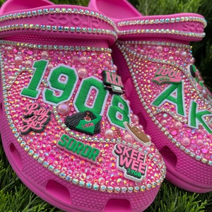 Pink Bling Crocs: Custom AKA Sorority Clogs - Etsy