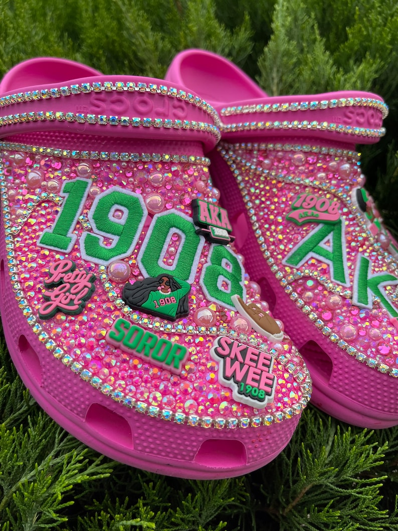 Pink Bling Crocs: Custom AKA Sorority Clogs - Etsy