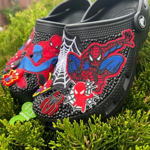 Spider-man Clogs for Kids, Black Spider-man Crocs, Gift for Spider-man ...
