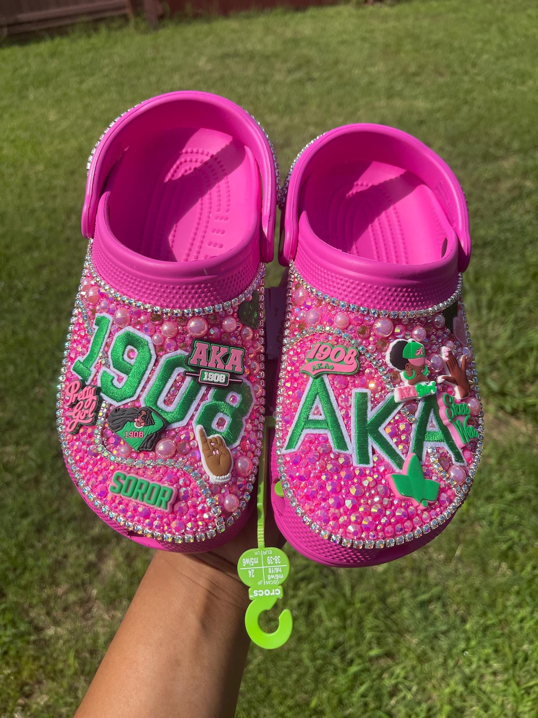 Pink Bling Crocs: Custom AKA Sorority Clogs - Etsy