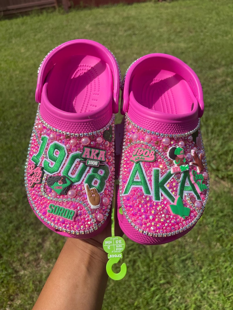 Pink Bling Crocs: Custom AKA Sorority Clogs - Etsy