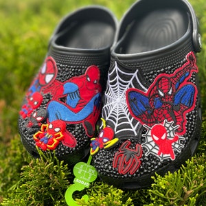 Spider-man Clogs for Kids, Black Spider-man Crocs, Gift for Spider-man ...