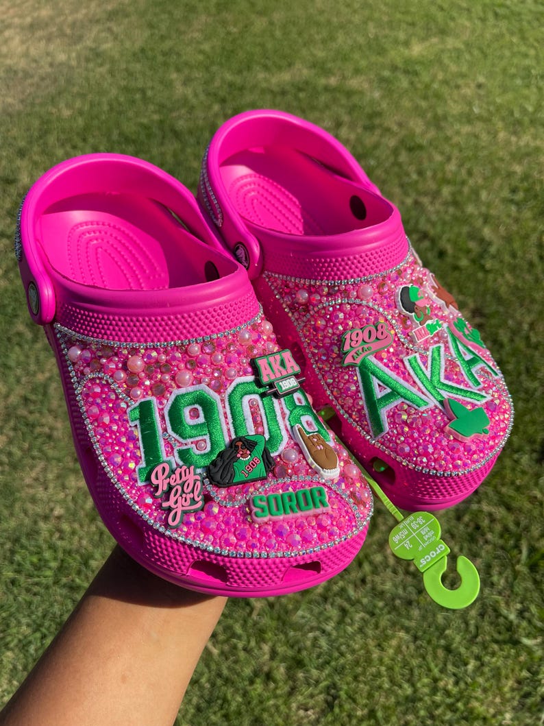 Pink Bling Crocs: Custom AKA Sorority Clogs - Etsy