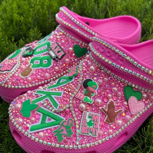 Pink Bling Crocs: Custom AKA Sorority Clogs - Etsy