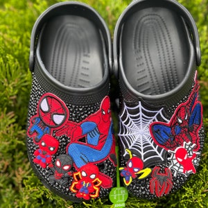 Spider-man Clogs for Kids, Black Spider-man Crocs, Gift for Spider-man ...