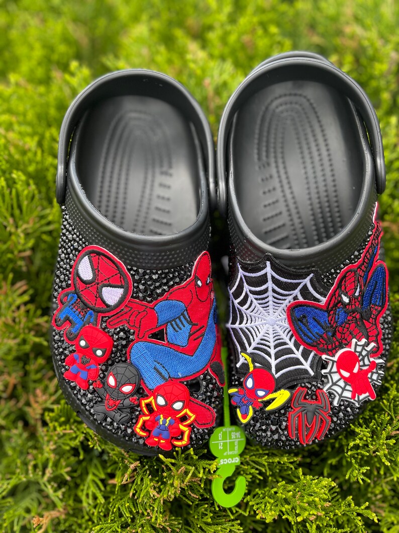 Spider-man Clogs for Kids, Black Spider-man Crocs, Gift for Spider-man ...