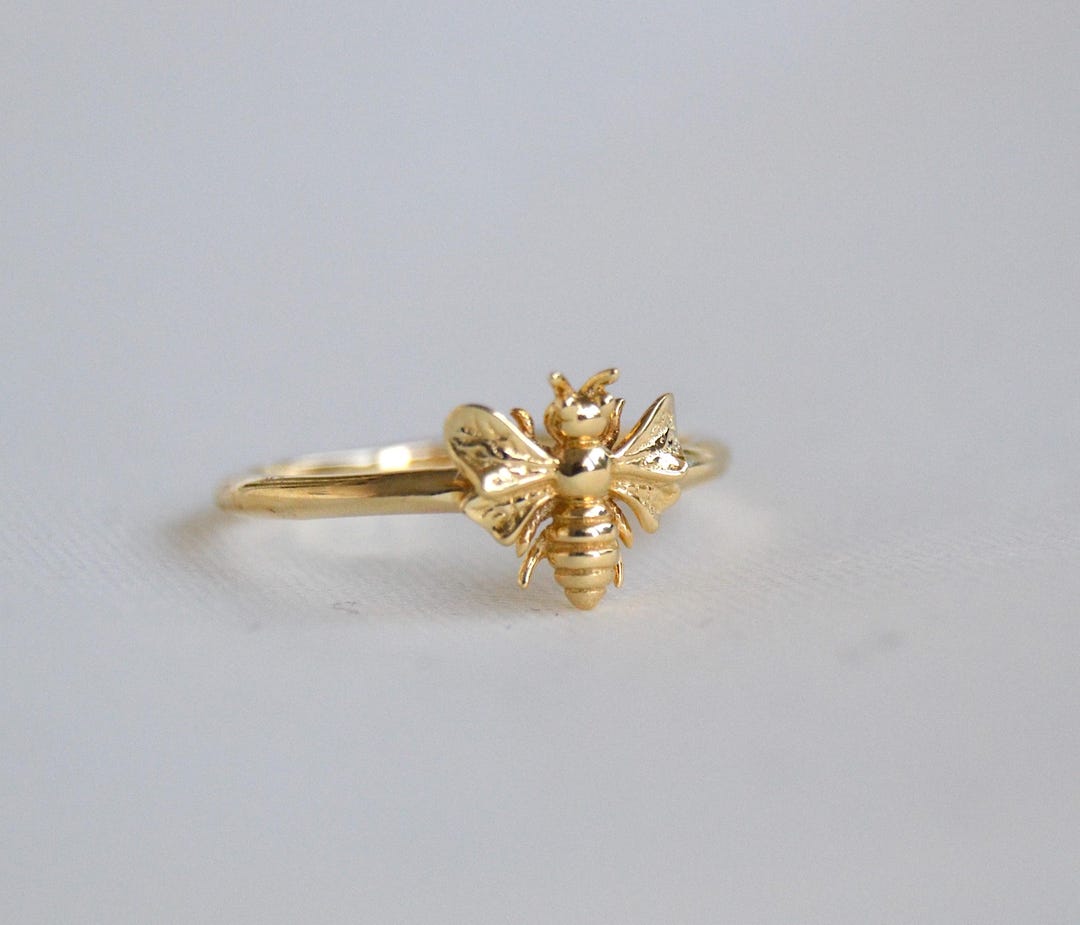 14K Bee Ring, 14K Gold Bee Ring, Gold Rings, Gold Bee Ring, Rings for ...