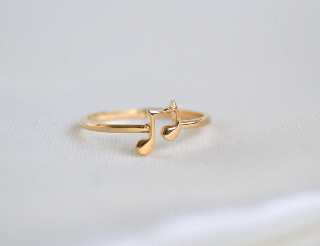 14K Gold Music Note Ring, Music Lovers Gift, Musicians Gold Ring, 14K ...