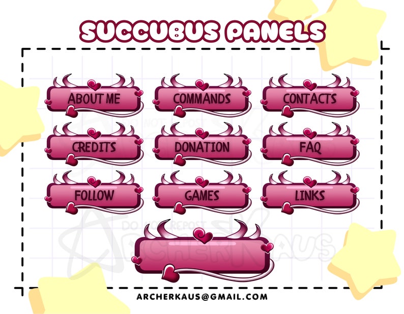 Set of 38 Succubus Panel for Twitch | Pink, Cute, Valentine - Etsy
