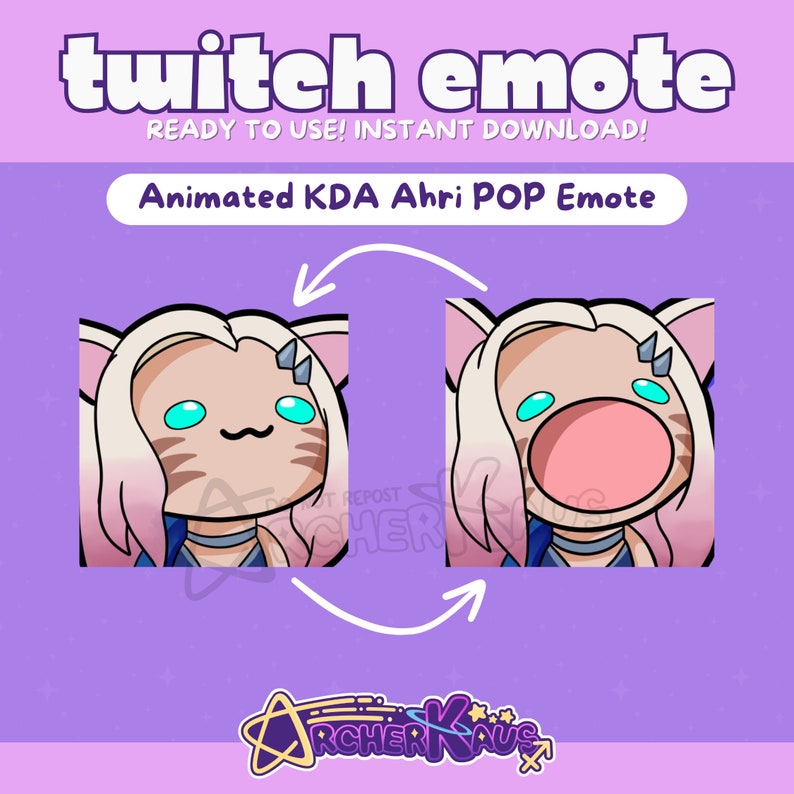 League of Legends KDA Ahri POP Animated Emote Suitable for Twitch or ...