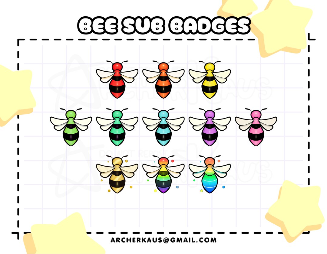 Set of 11 Bee Bundle Sub Badges | Emotes | Stream (twitch/discord) - Etsy