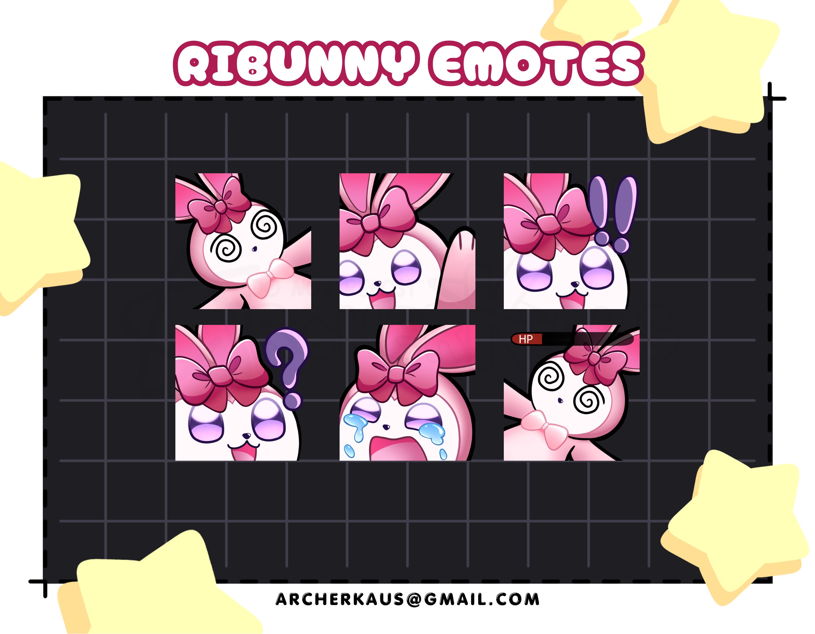 Set of 6 Ribunny Palworld Emotes Twitch Emote Discord Emote - Etsy