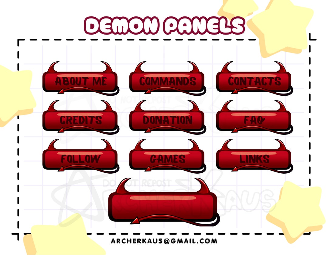 Set of 38 Demon Panels for Twitch Red, Hot, Devilish - Etsy