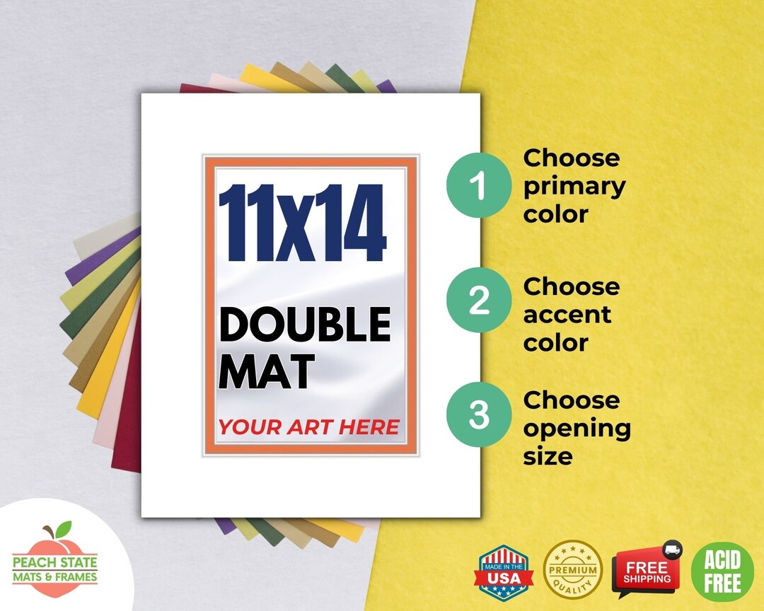 11x14" Premium Double Matboard, White Core - Etsy