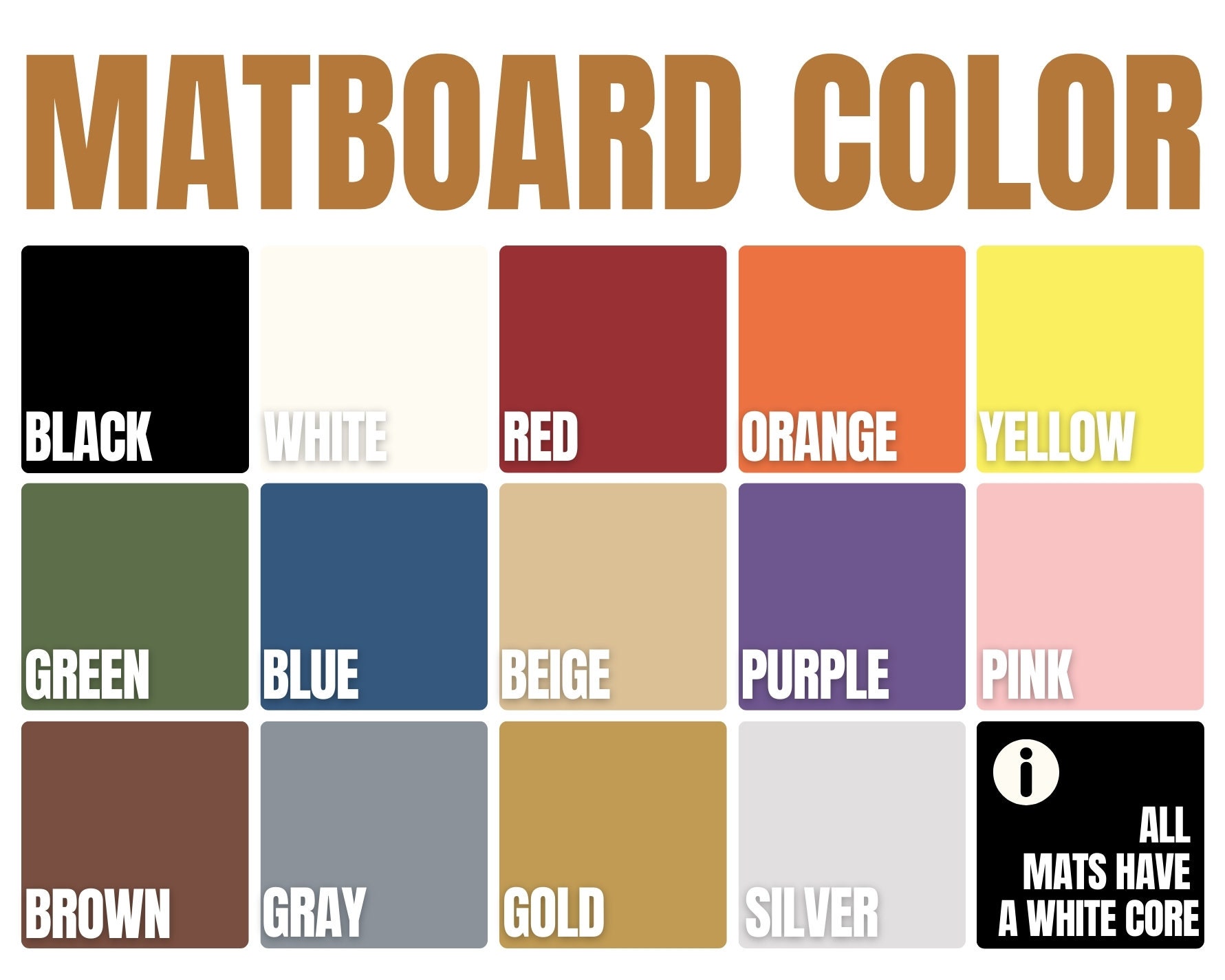 11x14" Premium Double Matboard, White Core - Etsy