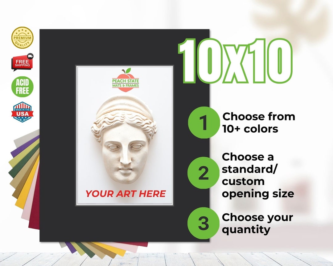 10x10" Premium Single Matboard - Rectangle Opening - Etsy