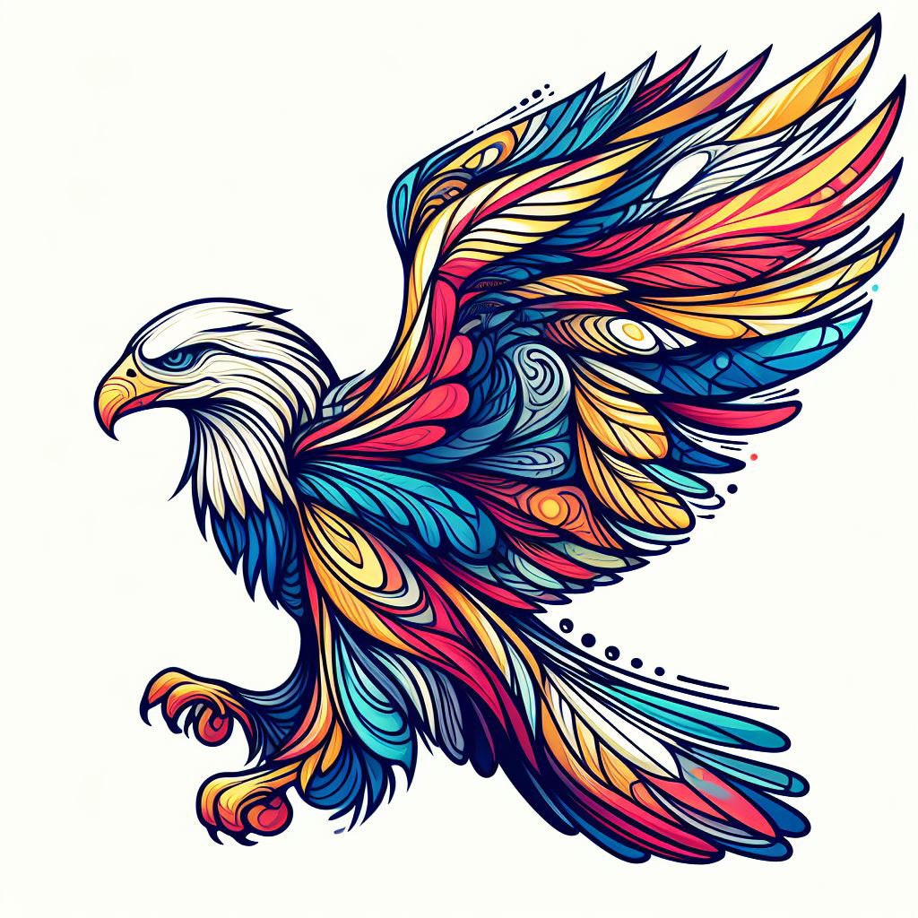Wall Art of a Colorful Eagle - Etsy