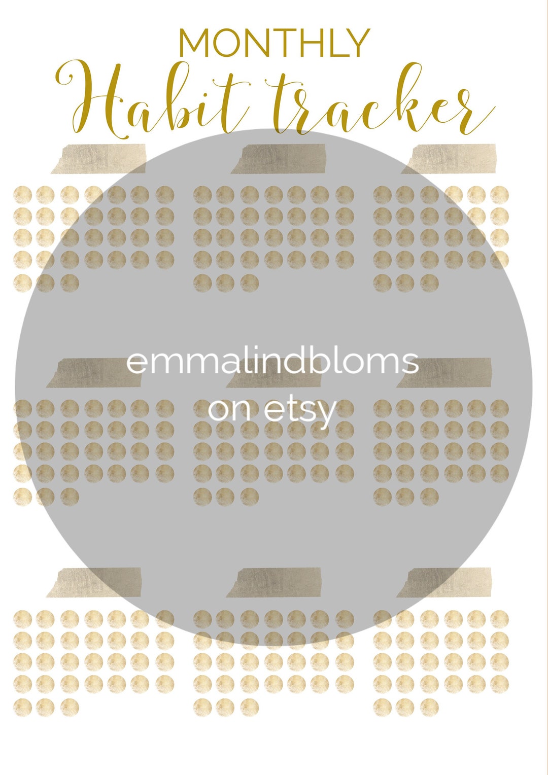 MONTHLY Habit Tracker for Printable Planner - Etsy