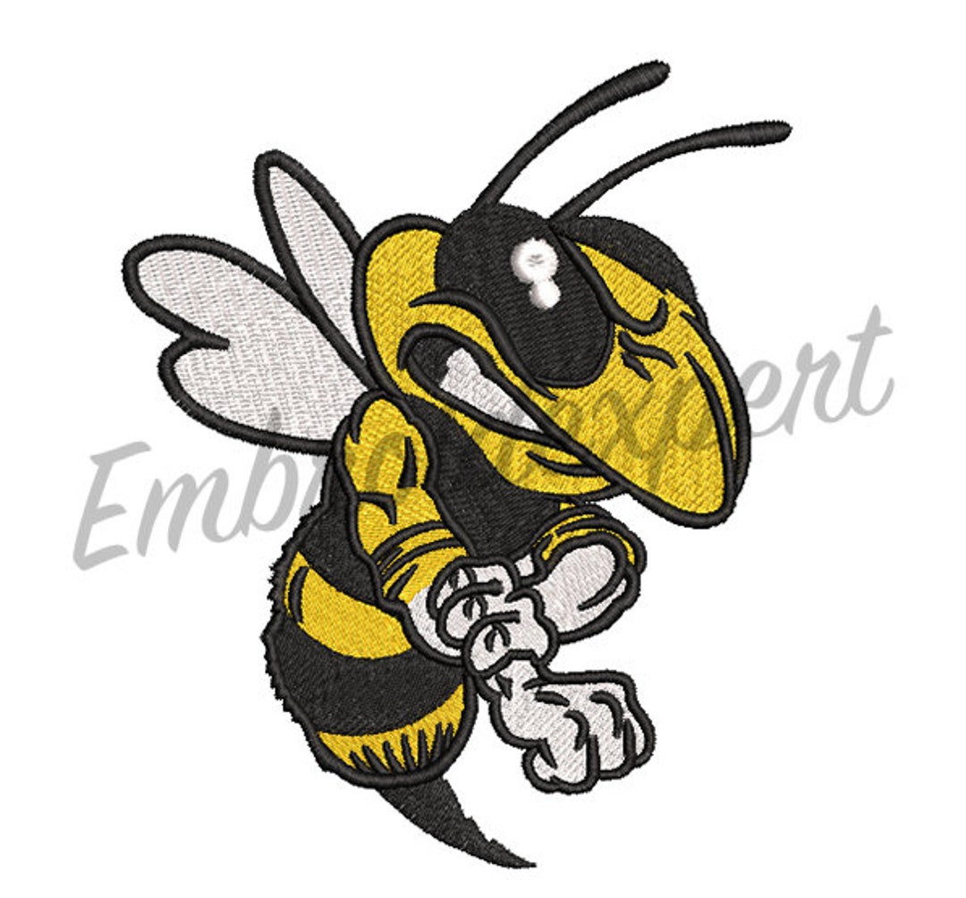 3 Sizes Hornet Georgia Tech Design Machine Embroidery Design File - Etsy