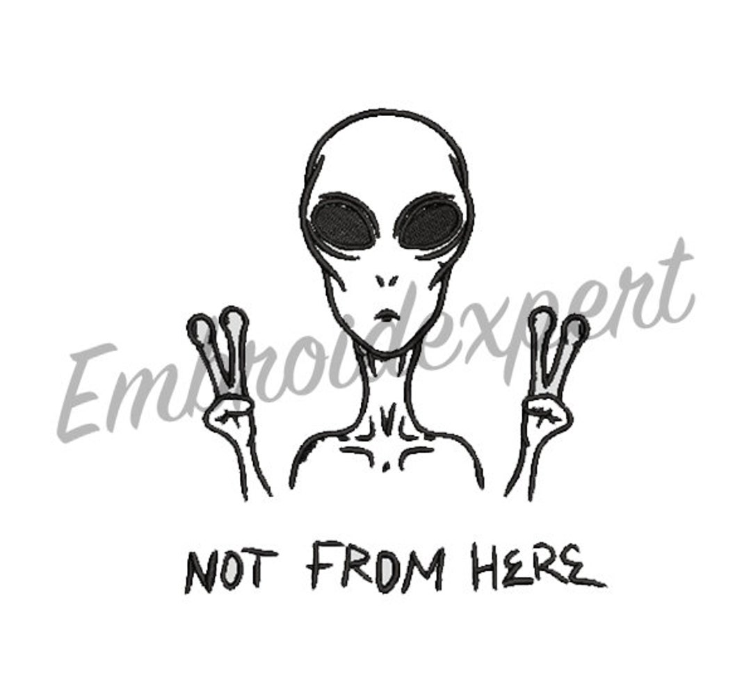 3 Sizes Alien Machine Embroidery Design File - Etsy